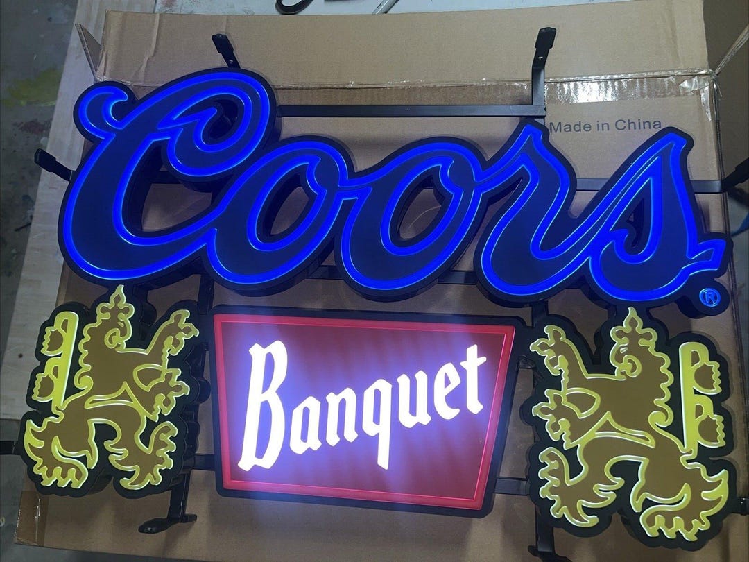 Coors Banquet LED Neon Sign – 17"x24" Light-up Bar & Man Cave Decor! - Etsy