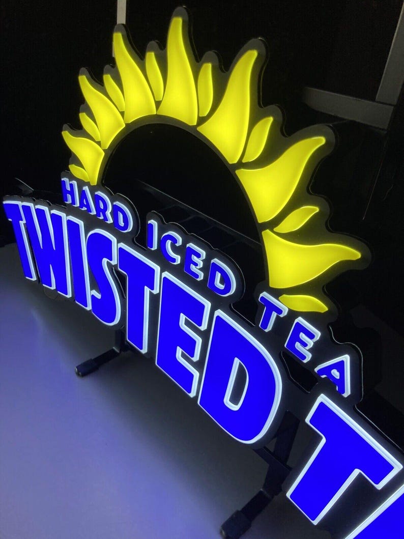 Rare Motion Twisted Tea Original Hard Iced LED Neon Sun Sign Bar Light ...