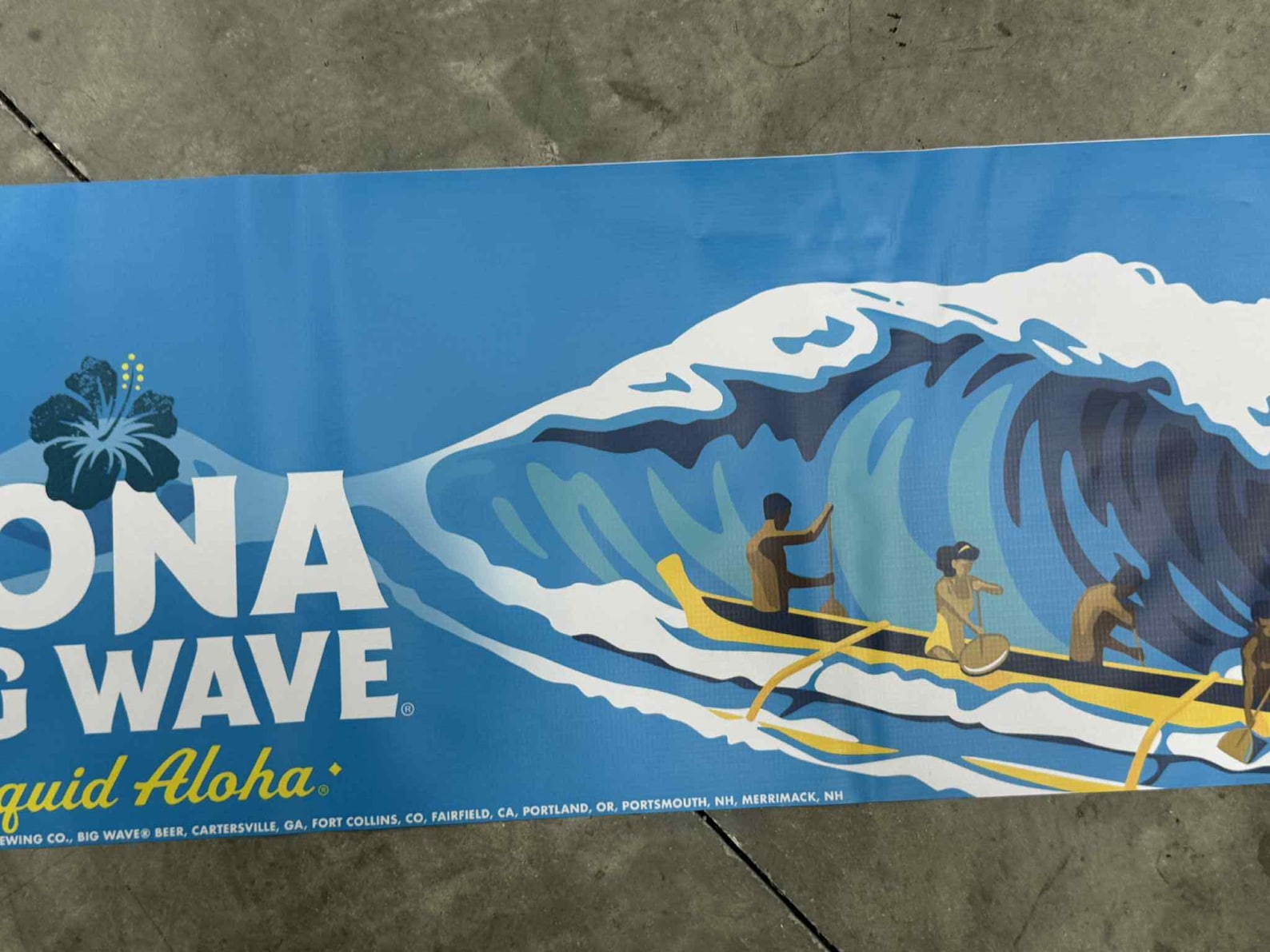 Kona Big Wave Beer Banner: Tiki Bar Decor, Heavy-duty Vinyl (14.5"x48 ...
