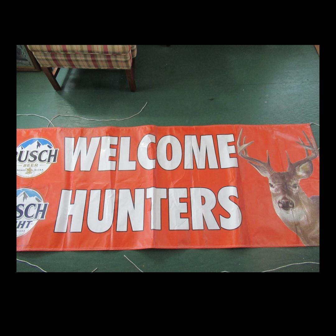 Busch Light “welcome Hunters” PVC Banner – 3x8 Ft Beer Sign With ...