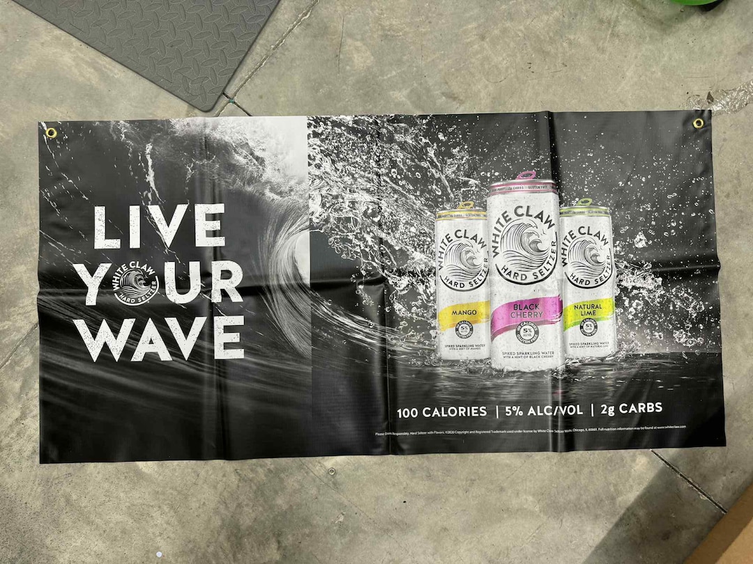 White Claw Banner: "live Your Wave" Vinyl Bar Decor (2x4 Ft.) - Etsy