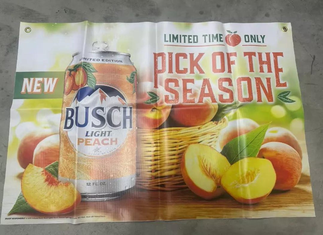 Georgia Peach Busch Light Peach Banner. Limited Time Mancave Gift - Etsy