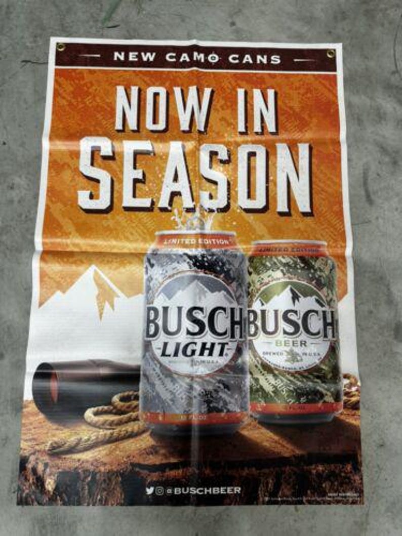 Rare Busch/busch Light 'now in Season' Banner – 2'x3' - Etsy
