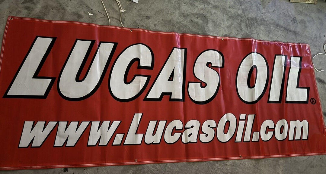 Vintage Rare Lucas Oil 35x92 Banner Large Plastic Advertising Sign - Etsy