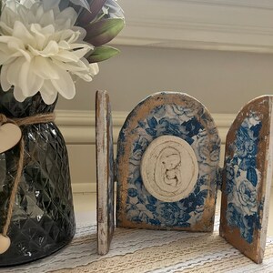 Virgin Mary Sacred Heart Religious Art-catholic Icon-catholic Triptych ...