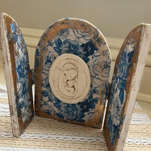 Virgin Mary Sacred Heart Religious Art-catholic Icon-catholic Triptych ...