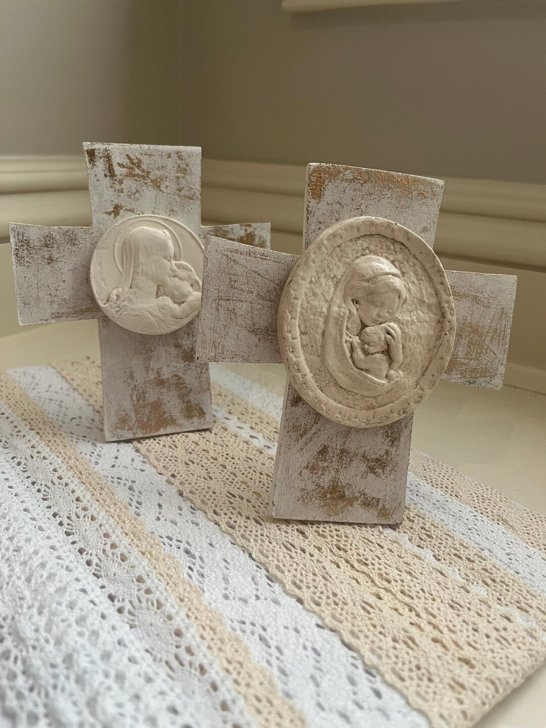 Standing Crosses Baptime Hand Painted-wood Christian Cross Favor for ...