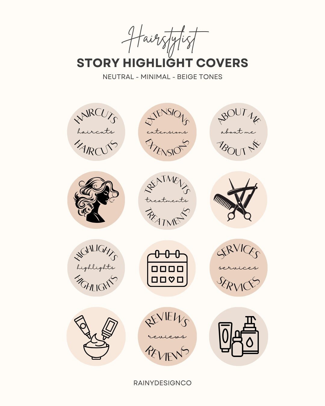 Hairstylist Highlight Covers | IG Story Highlight Icon for Hairstylist ...