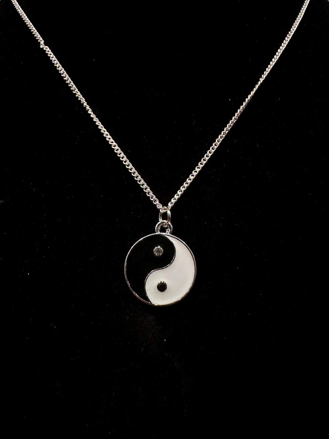 Silver, Yin and Yang Necklace - Etsy