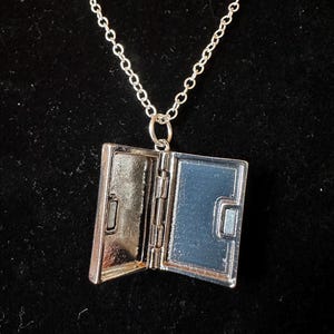 Silver, Book Heart Locket Necklace - Etsy