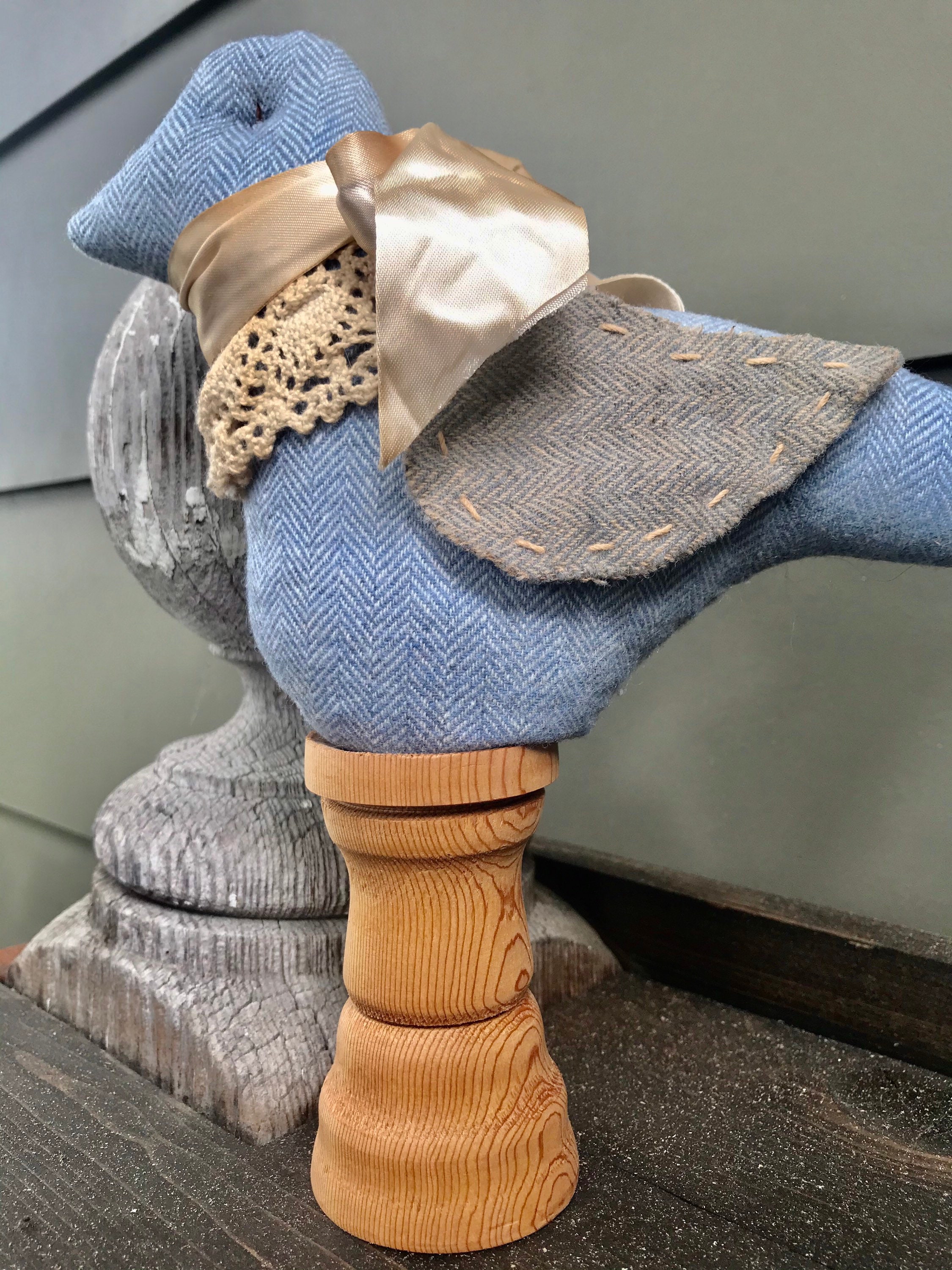 Blue Bird, Wool, Herringbone - Etsy