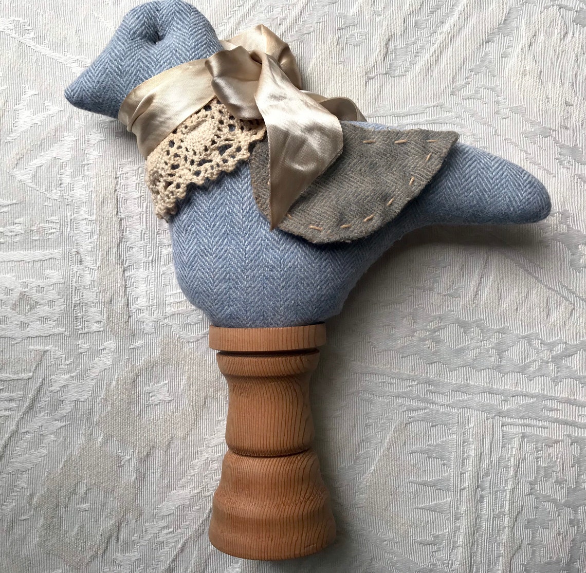 Blue Bird, Wool, Herringbone - Etsy
