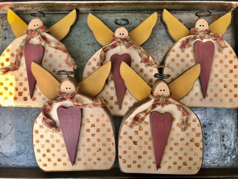 Wood Angel, Shelf Sitter - Etsy