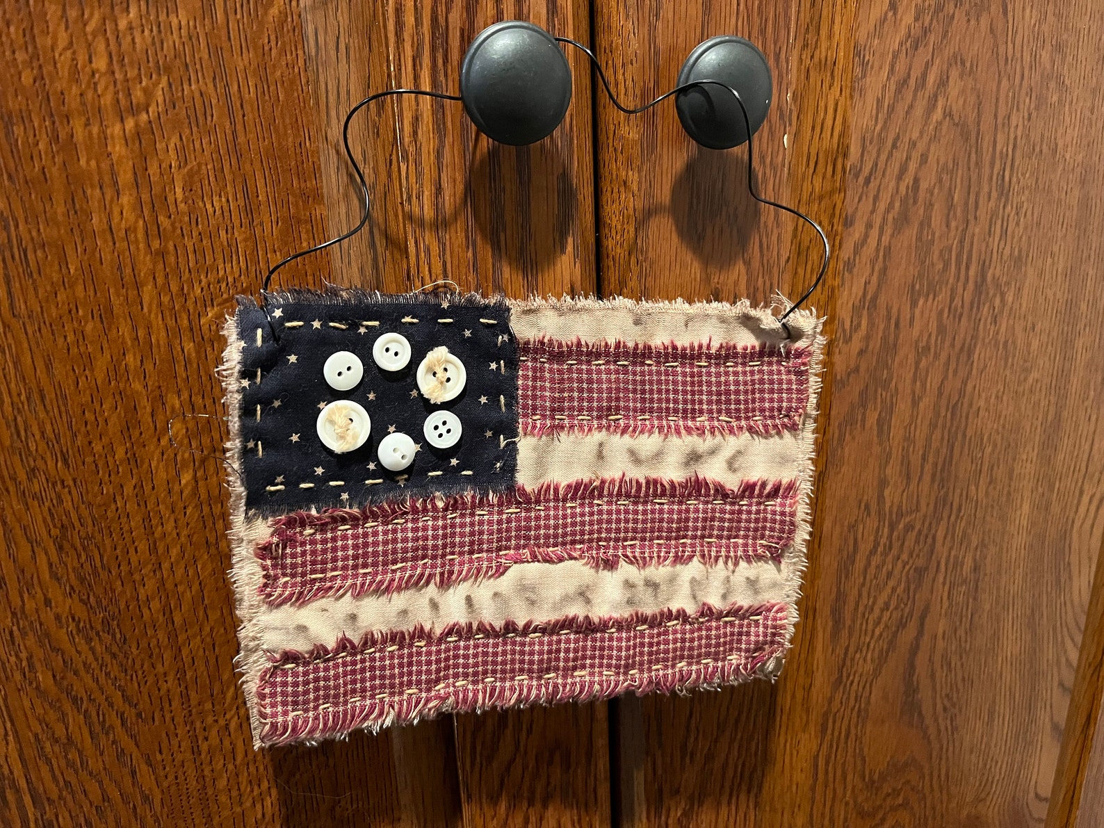 American Flag Cotton Fabric Hand Stiched - Etsy