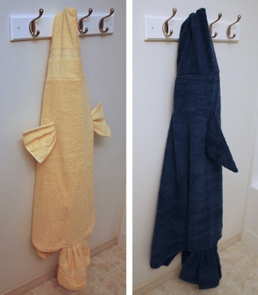 Fish Towels - Epattern for Fish and Shark Themed Hooded Bath Towels - Etsy
