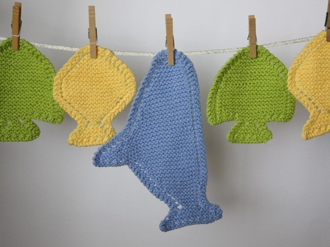 Fish Cloths - Epattern for Fish and Shark Shaped Wash Cloths - Etsy