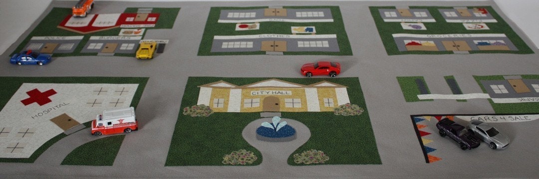 Toy Car Town Main Street - Epattern for a Toy Car Play Mat - Etsy