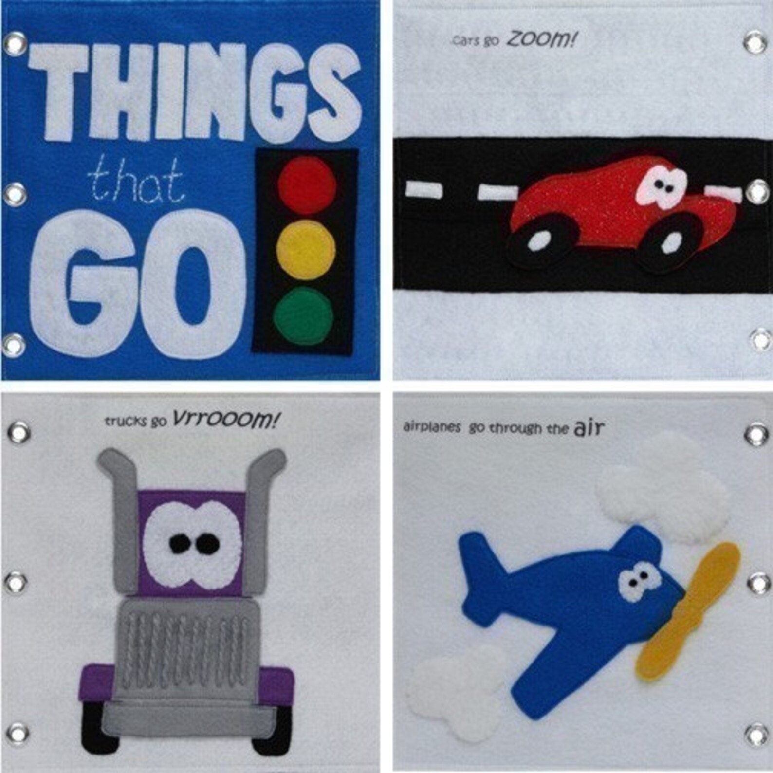 Things That Go | Quiet Book Pattern, Busy Book Pattern, Travel Toys ...