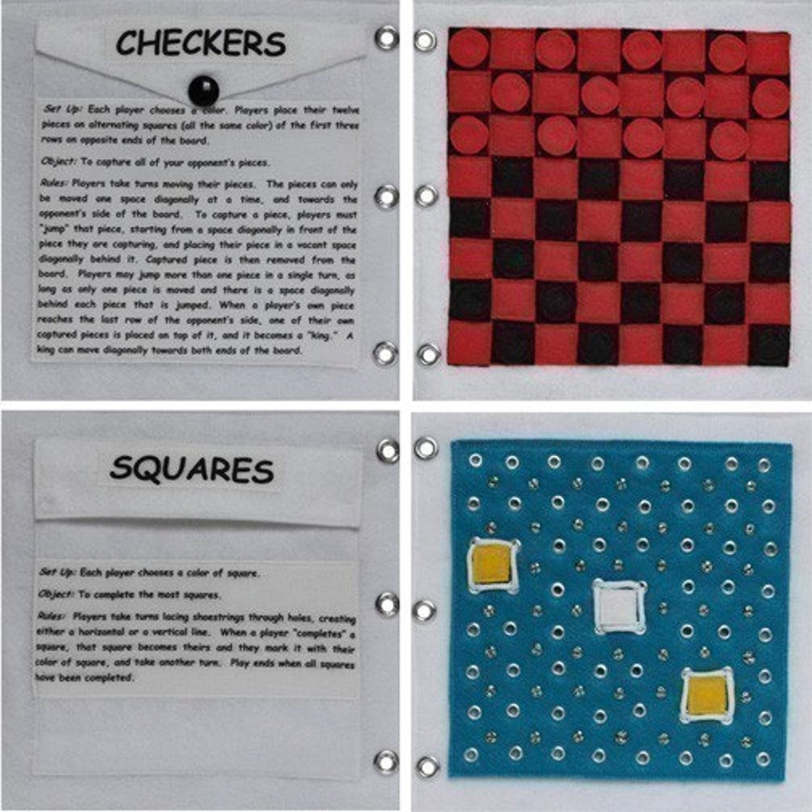 Games to Go | Quiet Book Pattern, Busy Book Pattern, Travel Toys ...
