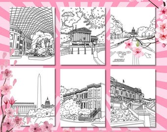Washington D.C. Coloring Pages - Etsy