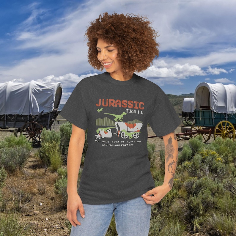 8-bit Oregon Trail Velociraptor T-shirt: Dino Dysentery Gamer Tee - Etsy