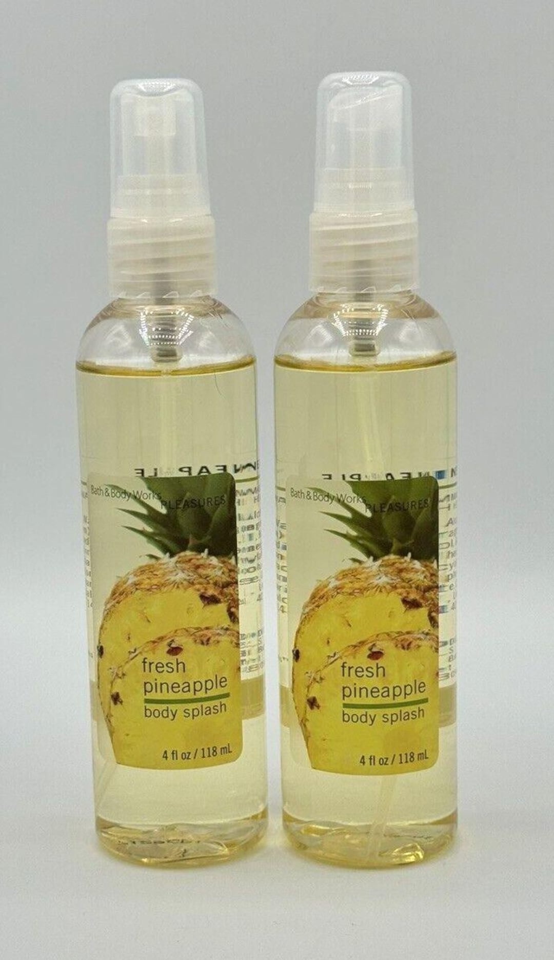 Bath & Body Works Fresh Pineapple Body Splash 4 Fl Oz Set of 2 NEW Rare ...