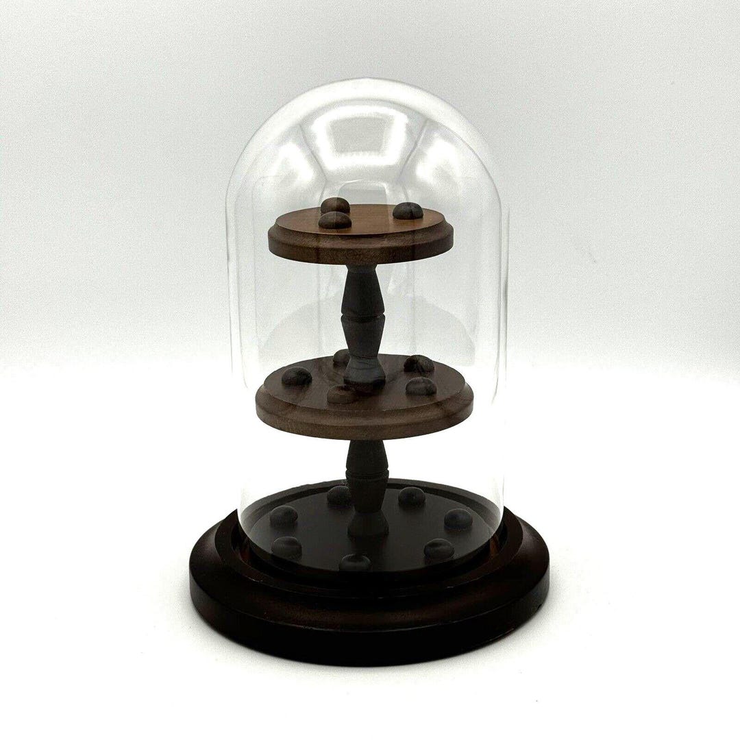 Vintage Wood 15 Thimble Rack Display With Clear Glass Dome 8 Tall - Etsy