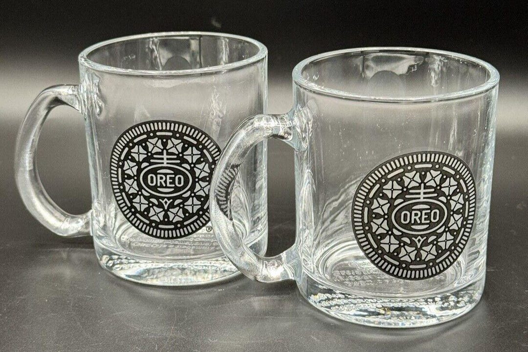 Oreo Clear Glass Drinking or Dunking Set of 2 Mugs 2019 - Etsy