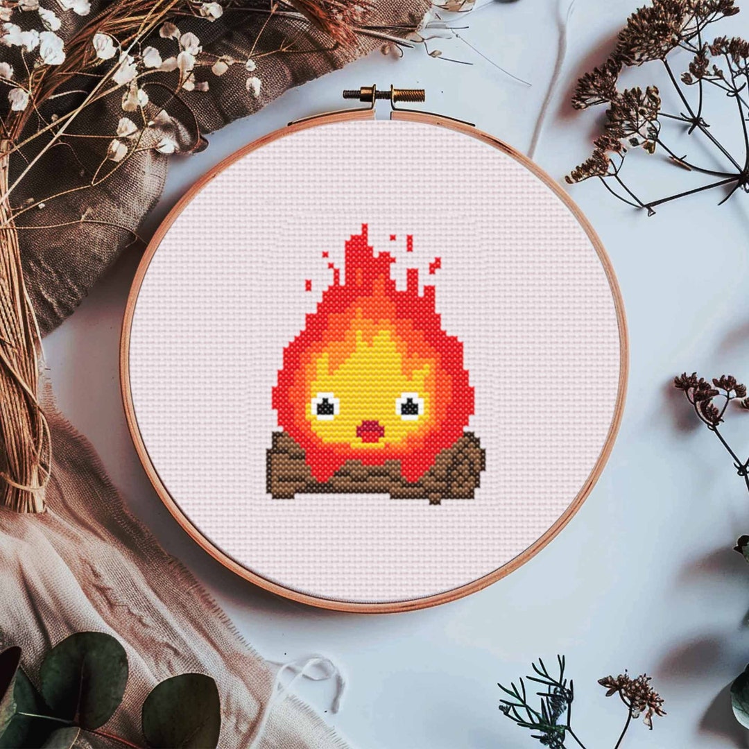 Calcifer Cross Stitch Pattern PDF | Instant Download | Modern Cross ...