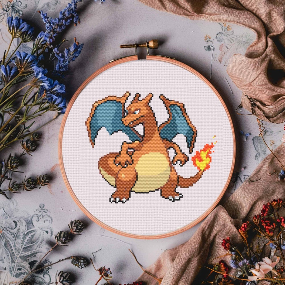 Charizard Cross Stitch Pattern PDF | Instant Download | Modern Cross ...