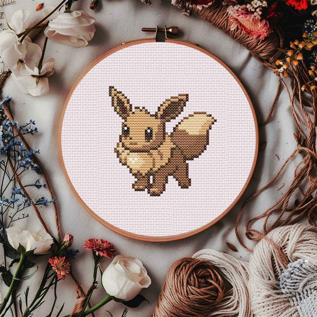 Eevee Cross Stitch Pattern PDF | Instant Download | Modern Cross Stitch ...