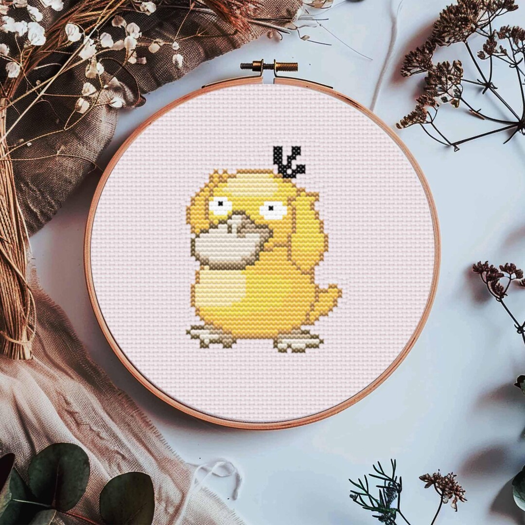 Psyduck Cross Stitch Pattern PDF | Instant Download | Modern Cross ...