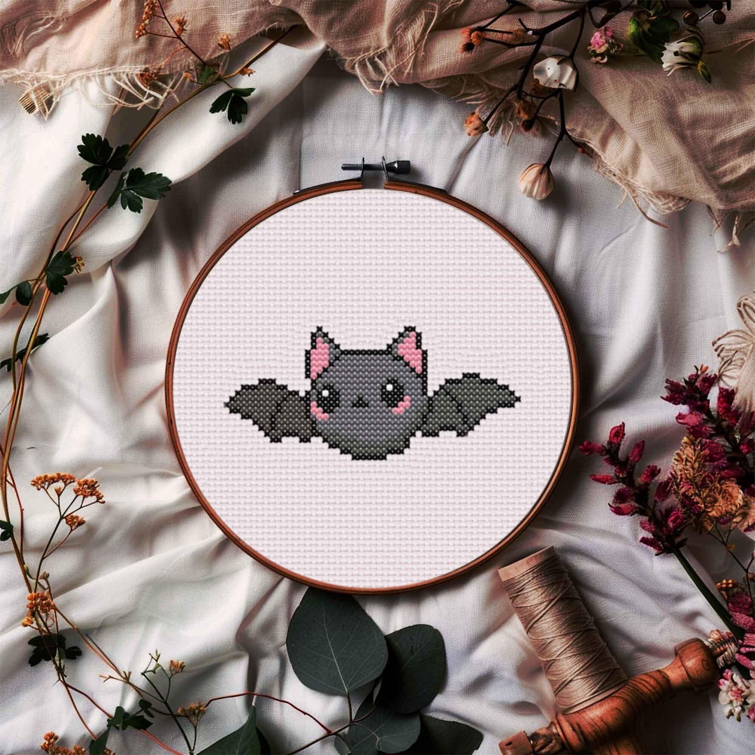 Cute Bat Cross Stitch Pattern PDF | Instant Download | Easy Cross ...