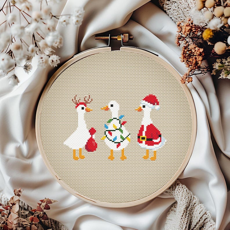 Christmas Geese Cross Stitch Pattern | Holiday PDF Pattern - Etsy