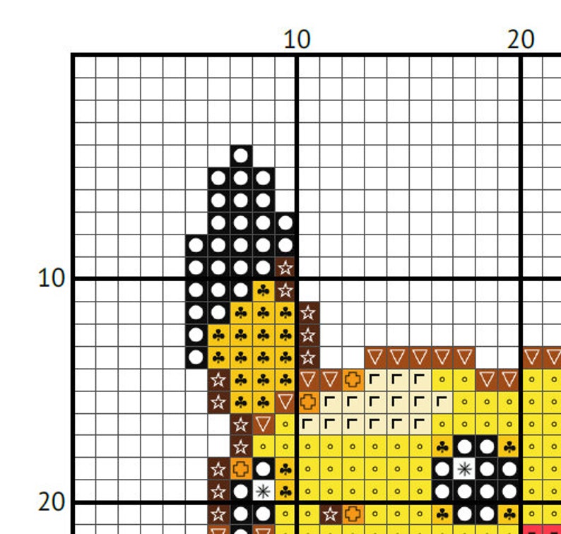 Pikachu Cross Stitch Pattern PDF Instant Download Modern Cross Stitch ...