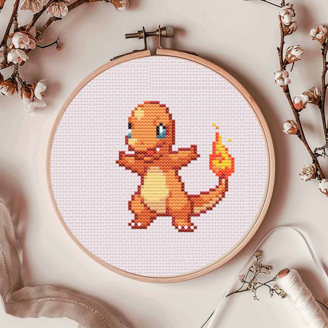 Charmander Cross Stitch Pattern PDF Instant Download Modern Cross ...