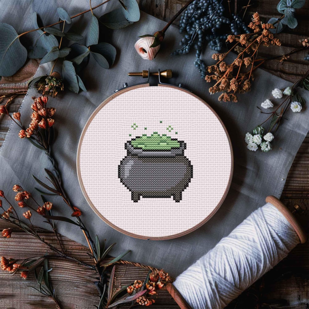 Small Cauldron Cross Stitch Pattern PDF | Instant Download | Easy Cross ...