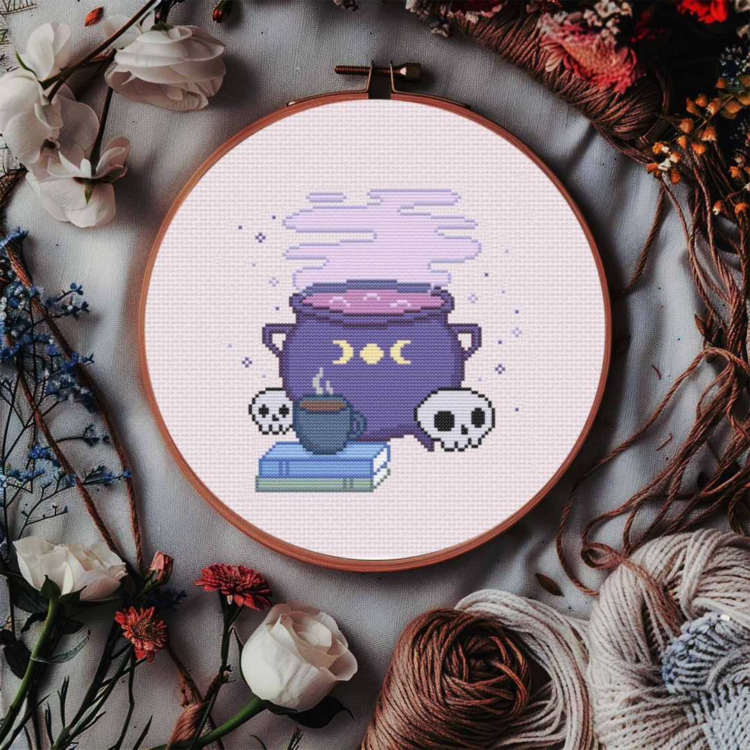 Witch Cauldron Cross Stitch Pattern PDF | Instant Download | Easy Cross ...