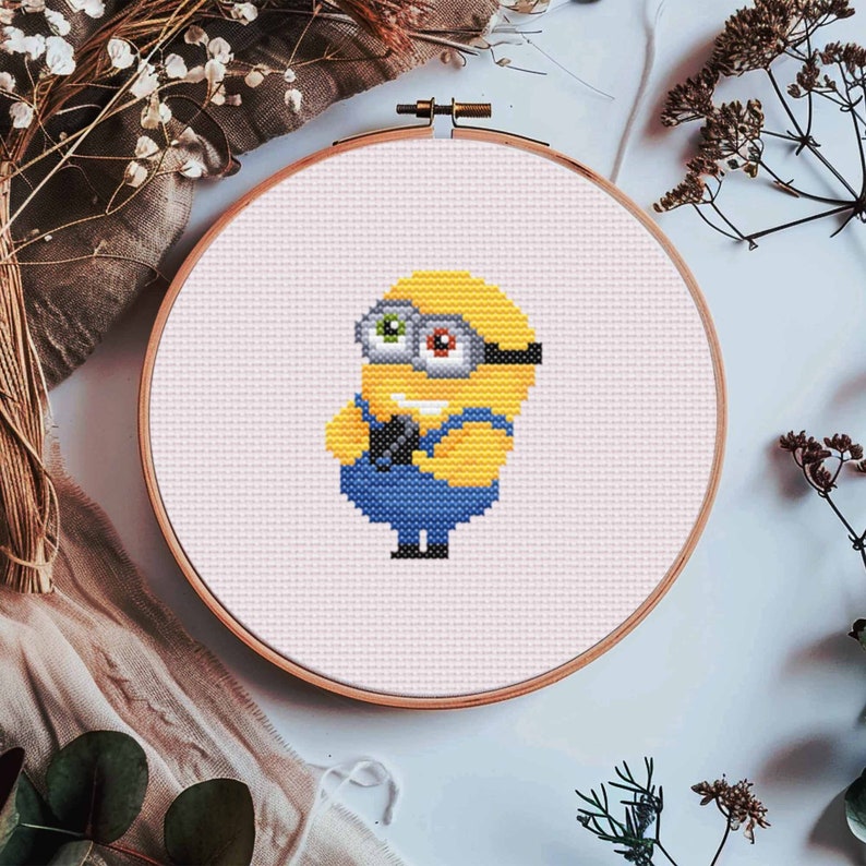 Bob Minion Cross Stitch Pattern: Easy Design (PDF Pattern) - Etsy