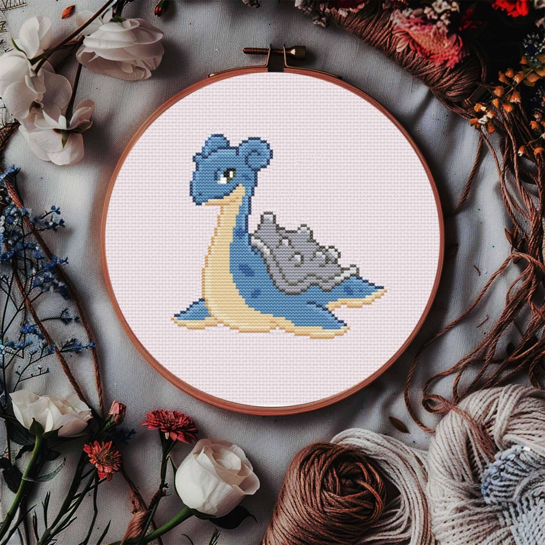 Lapras Cross Stitch Pattern PDF | Instant Download | Modern Cross Stitch | Pokemon Pattern - Etsy