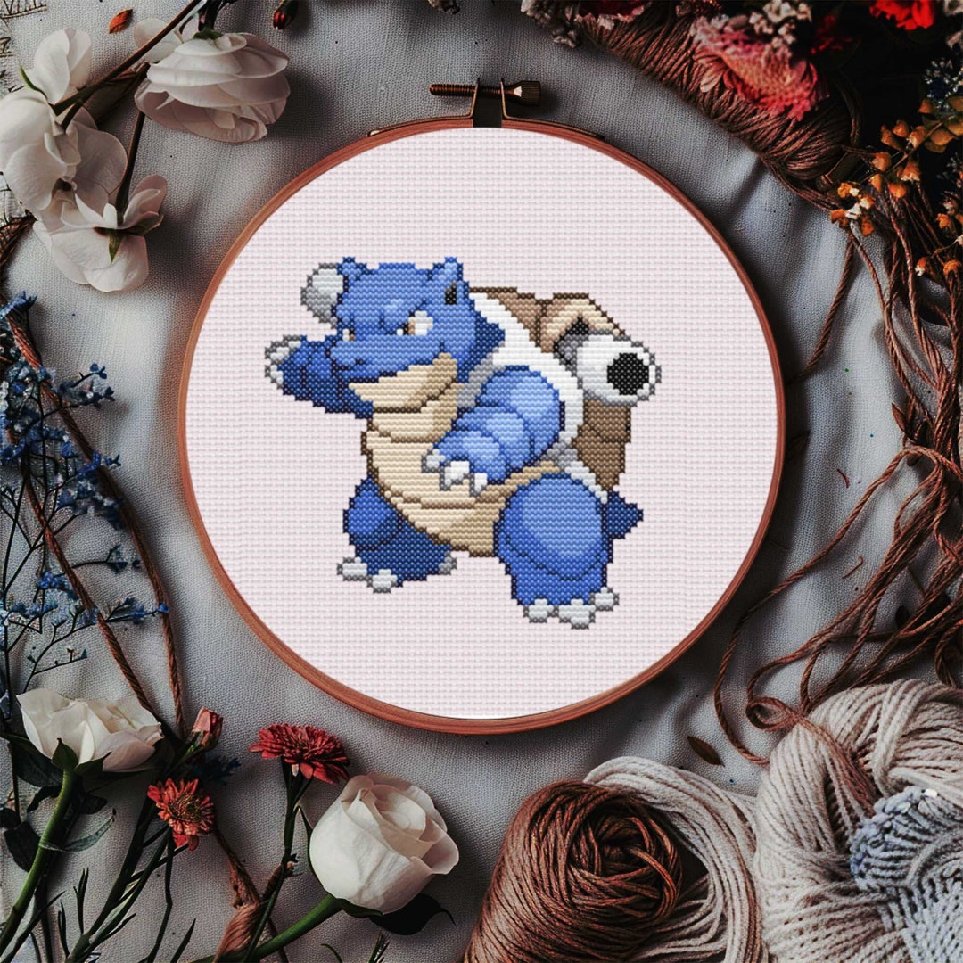 Blastoise Cross Stitch Pattern PDF | Instant Download | Modern Cross ...