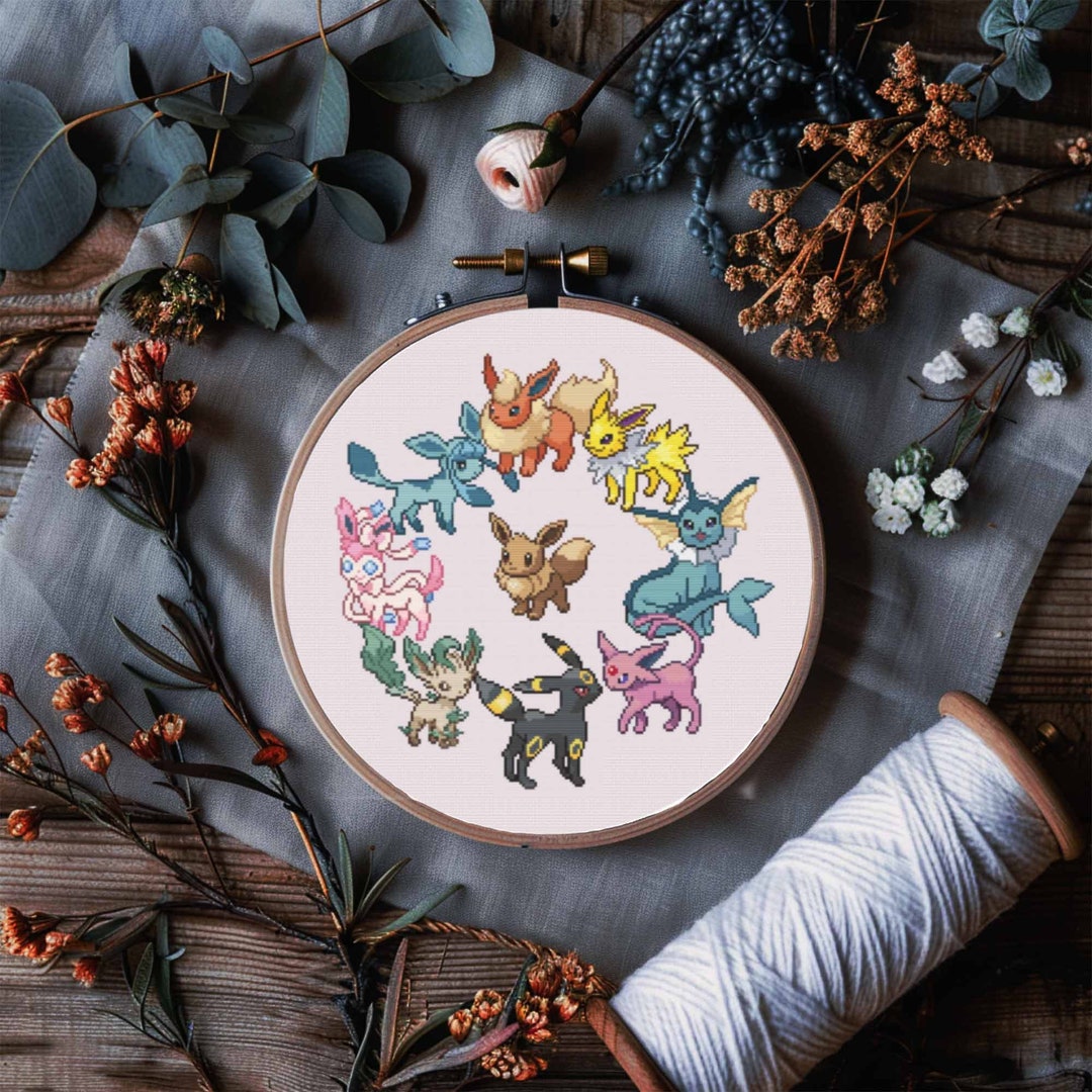 Eevee Evolutions Cross Stitch Pattern PDF | Instant Download | Modern ...