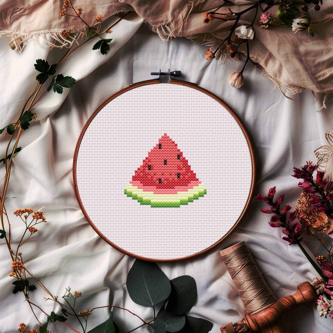 Watermelon Cross Stitch Pattern PDF | Easy for Beginners Pattern ...