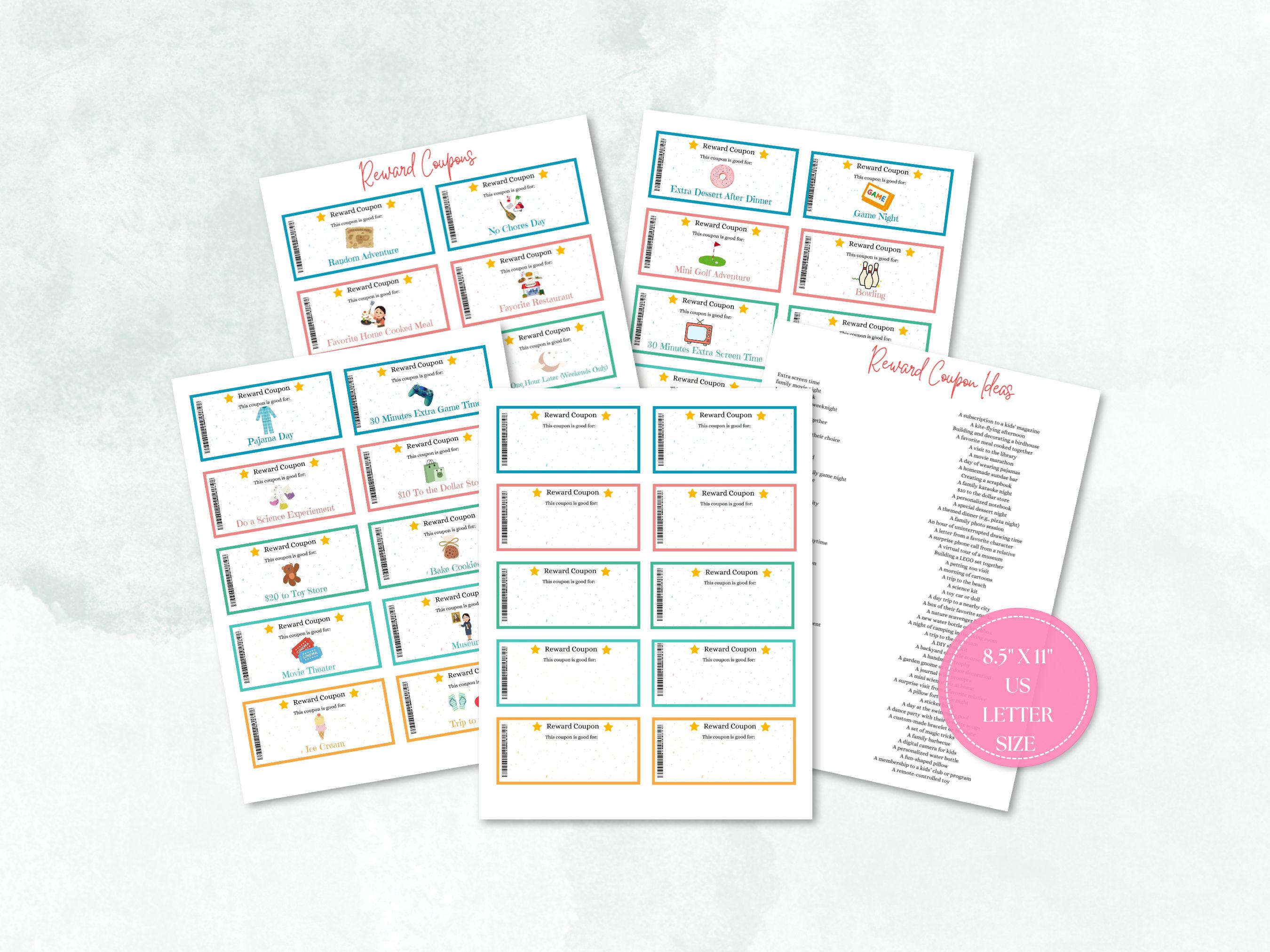 Creative Kids Coupon Book, Customizable Reward Vouchers for Kids ...