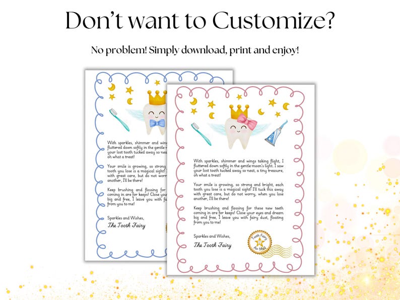 Magical Tooth Fairy Bundle: Personalized Letter and Door Hanger! Make ...