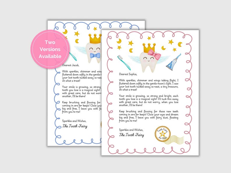 Magical Tooth Fairy Bundle: Personalized Letter and Door Hanger! Make ...