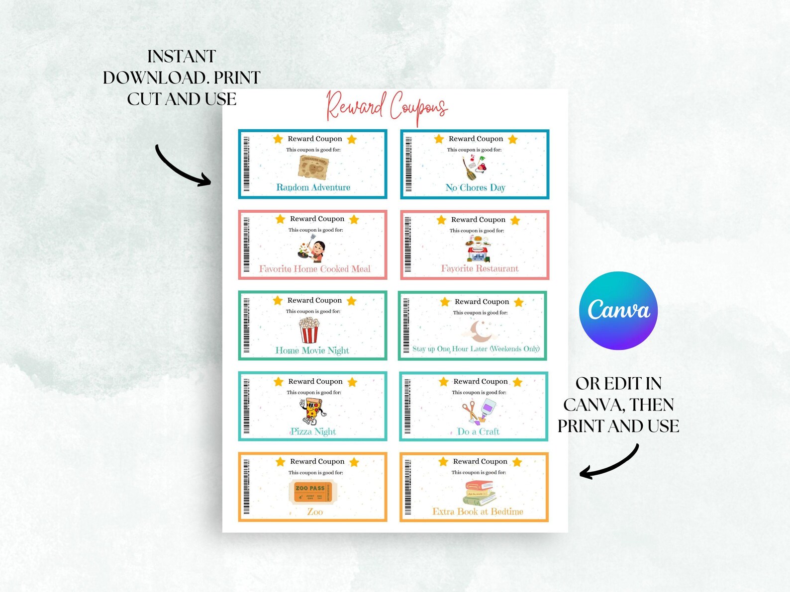 Creative Kids Coupon Book, Customizable Reward Vouchers for Kids ...