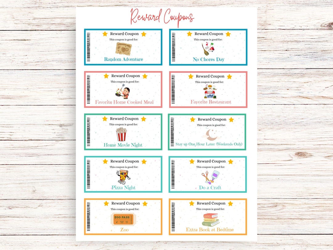 Creative Kids Coupon Book, Customizable Reward Vouchers for Kids ...