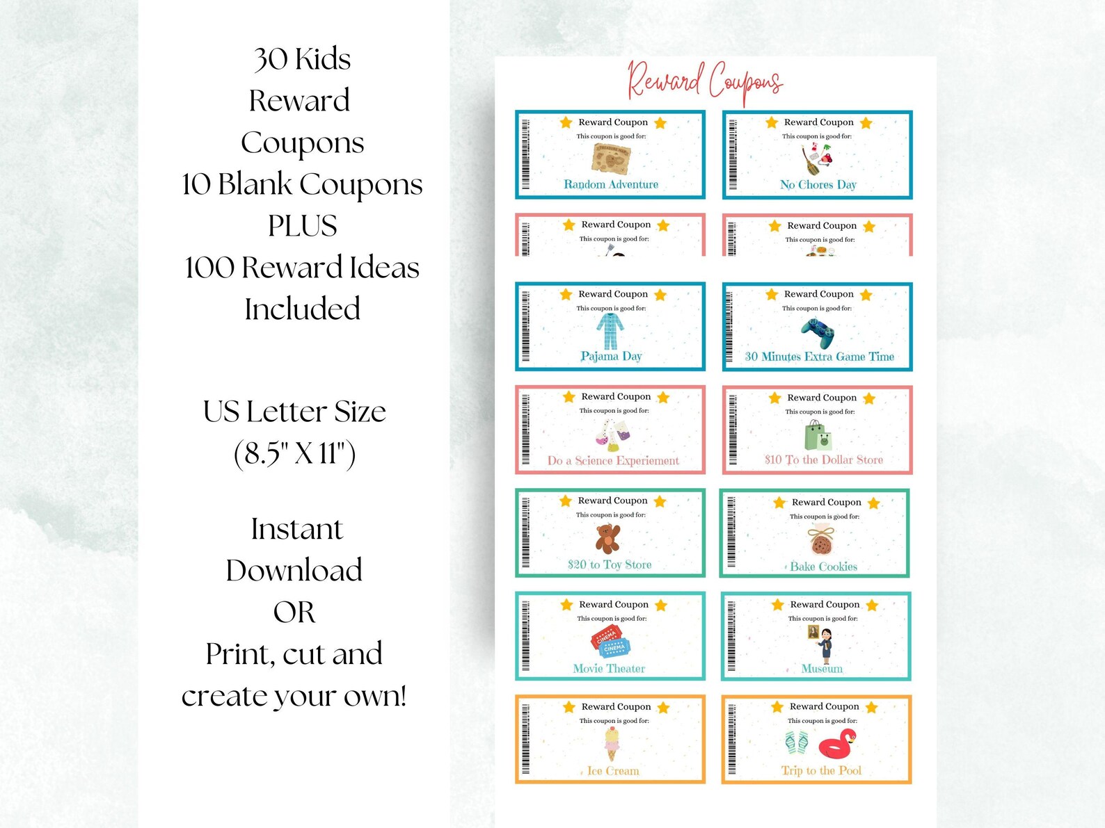 Creative Kids Coupon Book, Customizable Reward Vouchers for Kids ...