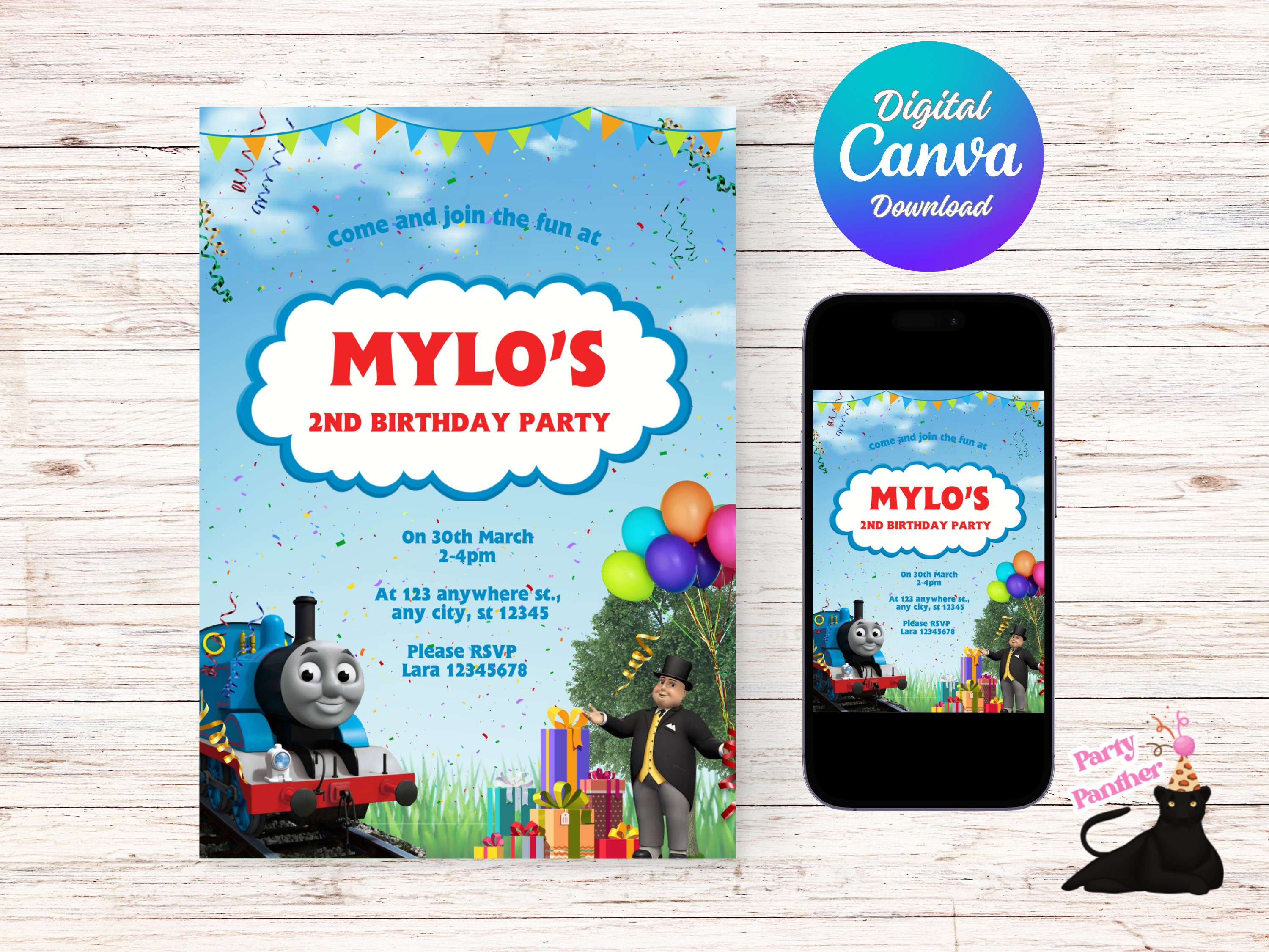 Editable Thomas the Tank Engine Invitation Template, Thomas and Friends ...